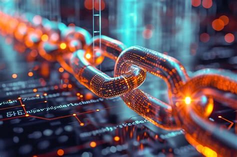 Premium Photo Blockchain Interface Symbolizing Transparency And