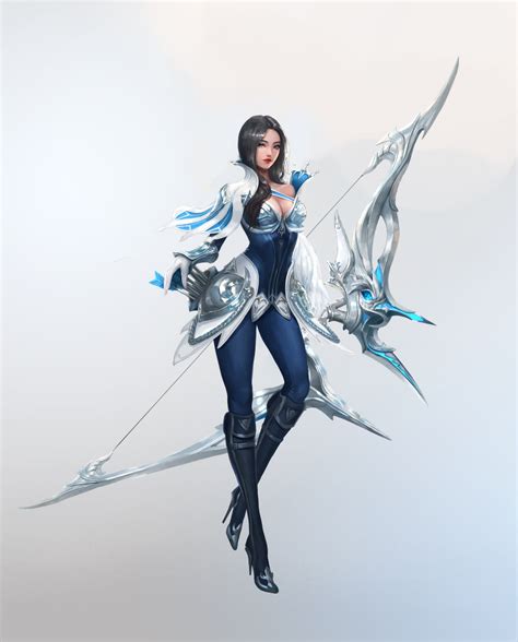 Blue Archer Lee Jin Su Donne Fantasy Vestiti Design Del Personaggio