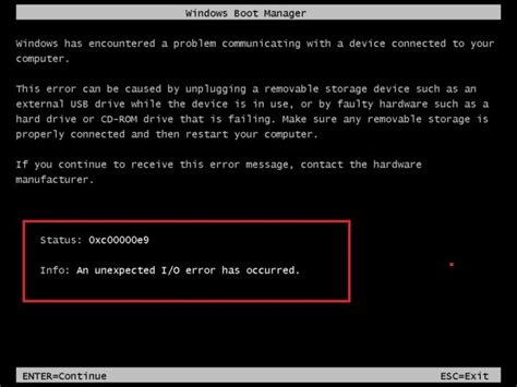 Windows An Unexpected I O Error Has Occurred In BIOS Screen Windows Computer Repair