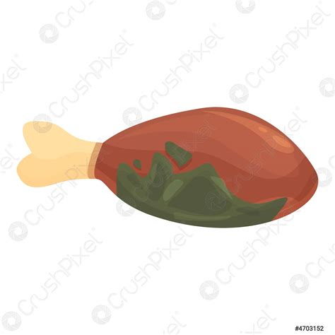 Contaminated Meat Icon Cartoon Vector Bacteria Food Stock Vector