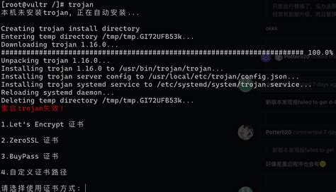 在 Docker 中无法启动 trojan Issue Jrohy trojan GitHub