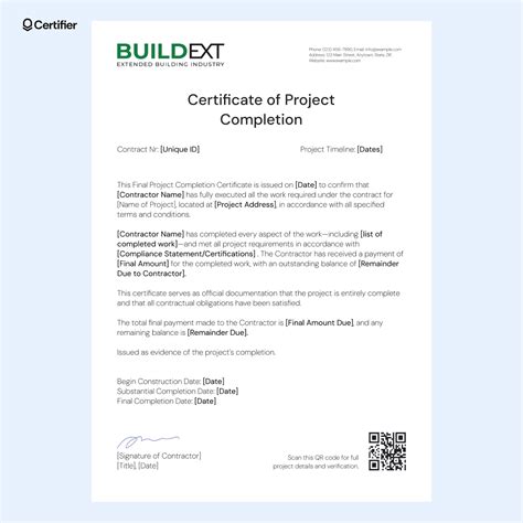 15 Construction Completion Certificate Templates
