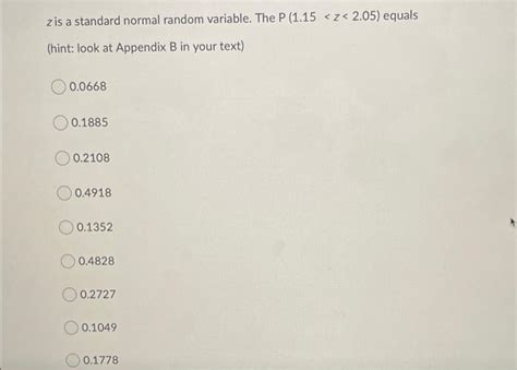solved zis a standard normal random variable the p 1 15