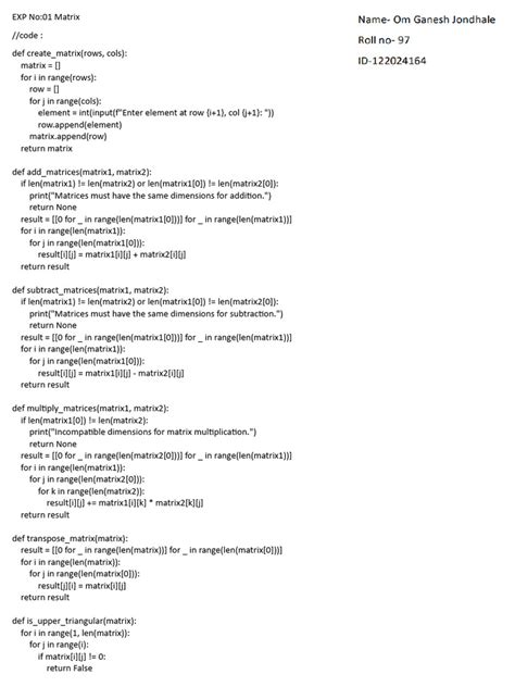 1 Pdf Matrix Mathematics Functions And Mappings