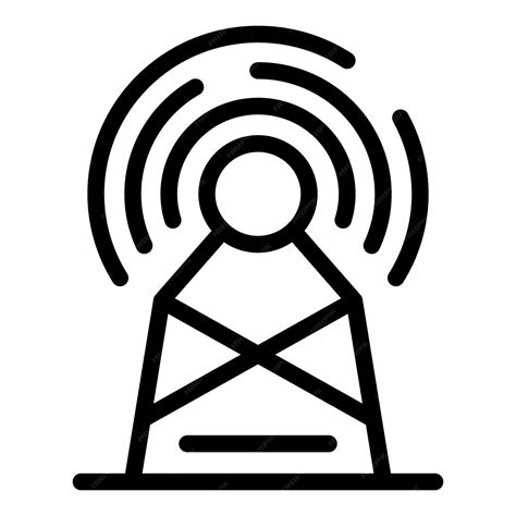 Premium Vector Radio Tower Transmitting Signals With Waves Extending Outward