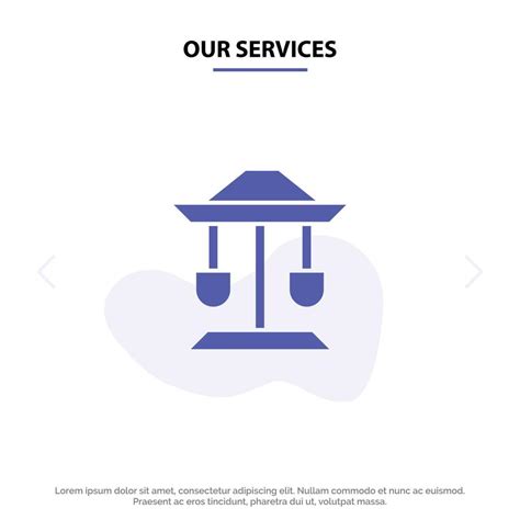 Our Services Drum Well Law Balance Solid Glyph Icon Web Card Template