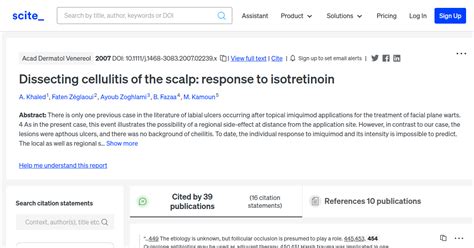 Dissecting Cellulitis Of The Scalp Response To Isotretinoin [scite
