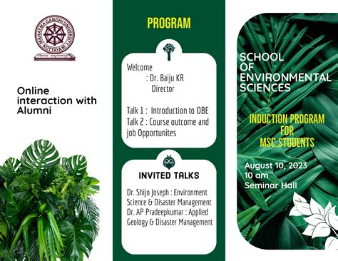 Induction Program Mg School Of Environmental Sciences Mg School Of Environmental Sciences