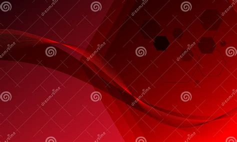 Red Lines Curve Wave Smooth Gradient Abstract Technology Background For Artwork Design Stock