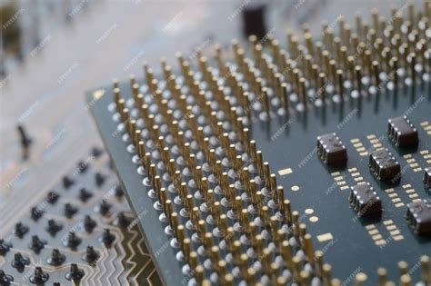 Premium Photo Microprocessor From The Computer Lies On The