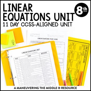 Linear Equations Unit Two Step Equations With Distributive Property EE