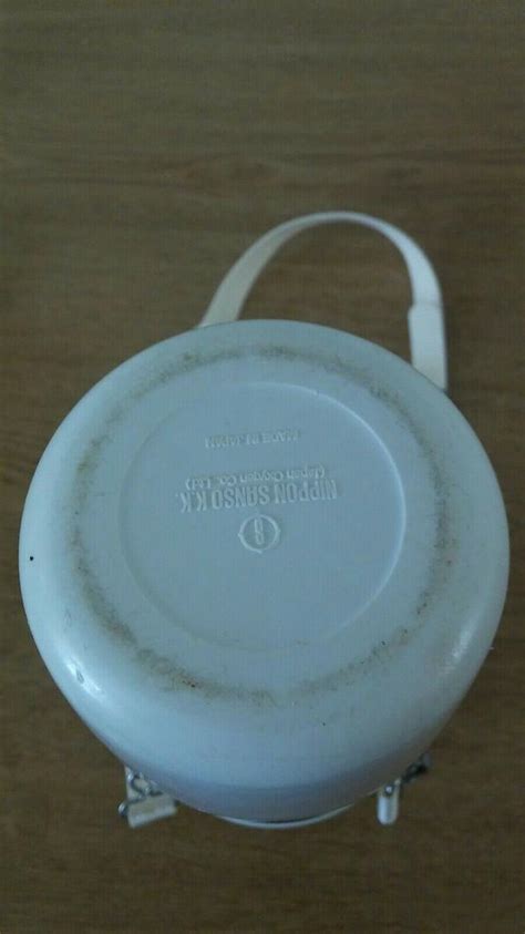 Vintage Rare Nissan Nippon Sanso Kk Vacuum Thermos Chrome White Japan