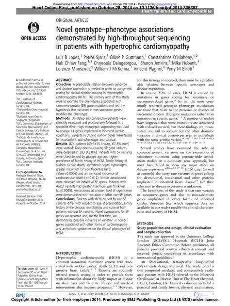 Pdf Novel Genotype Phenotype Associations Demonstrated By High