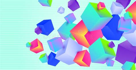 3d Abstract Background With Dynamic Cubes Gradient Abstract Background