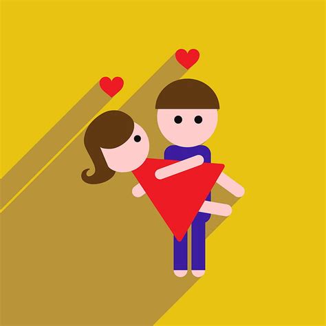 긴 그림자 쌍의 연인 벡터 플랫 웹 아이콘 Ai Eps Uidownload