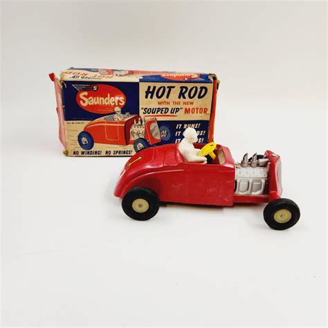 Vintage Saunders Hot Rod W The New Souped Up Motor 400 Toy W Box