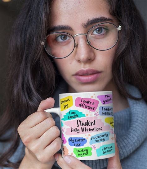 Student Daily Affirmations Coffee Mug Positive Affirmations Cup For