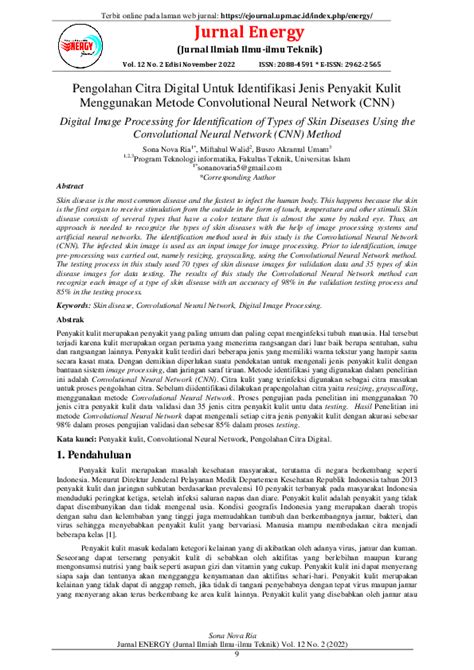 Pdf Pengolahan Citra Digital Untuk Identifikasi Jenis Penyakit Kulit Menggunakan Metode