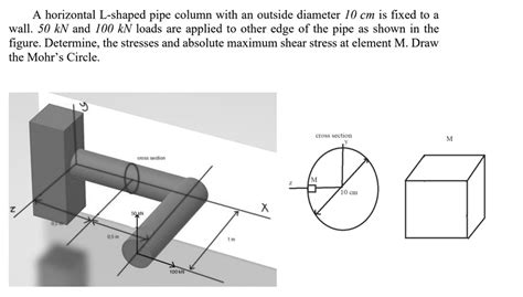 Solved A Horizontal L Shaped Pipe Column With An Outside Diameter 10