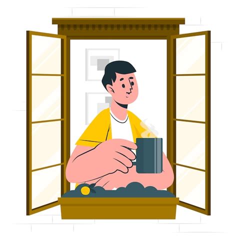 Free Vector Open Window Concept Illustration