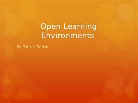 open learning environments pptx workshops and classes hobbies