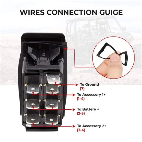 On Off Rocker Switch 7pin Winch Switch Sxs Parts Nz
