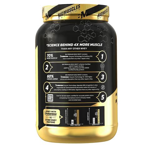 Bigmuscles Nutrition Premium Gold Whey Protein Powder 1kg Belgian