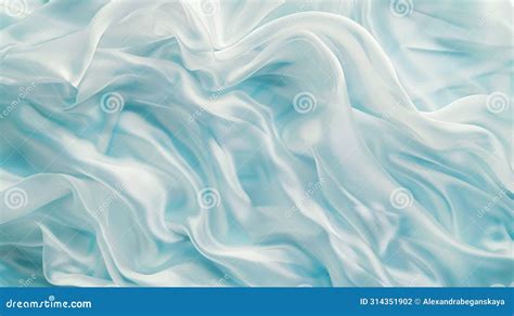 Elegant Light Blue Satin Fabric Texture Background With Soft Waves