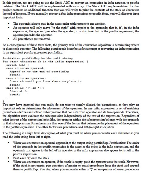 In This Project We Are Going To Use The Stack Adt To