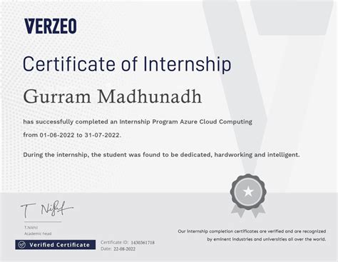 Stand Out With A Customizable Verzeo Internship Certificate Psd Template Version 2