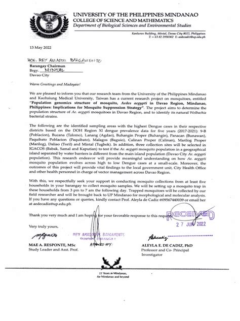 Up Letter Dengue Screening Pdf