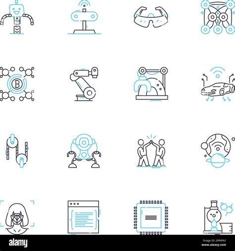 Robotics Industry Linear Icons Set Automation Ai Sensors Servos
