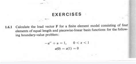 Solved Exercises 161 Calculate The Load Vector F For A