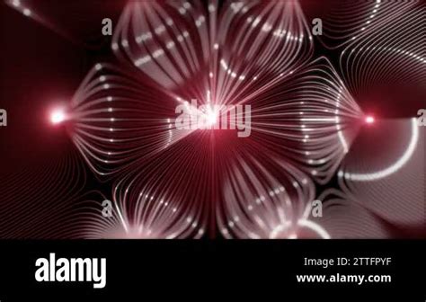 Bright Fluorescent Wires With Glowing Signals Moving Between Nodes