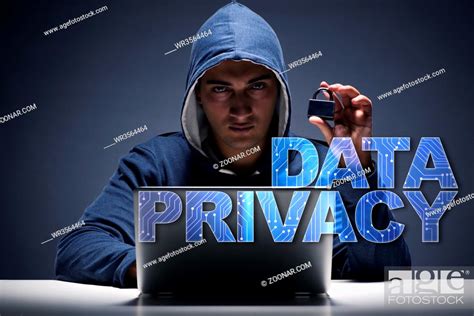 Data Privacy Concept With Hacker Stealing Personal Information Stock Photo Picture And Royalty