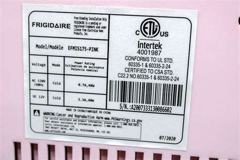 Frigidaire Mini Pink Retro Beverage Fridge Cooler Intertek Model