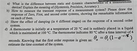 Solved A What Is The Difference Between Static And Dynamic Chegg