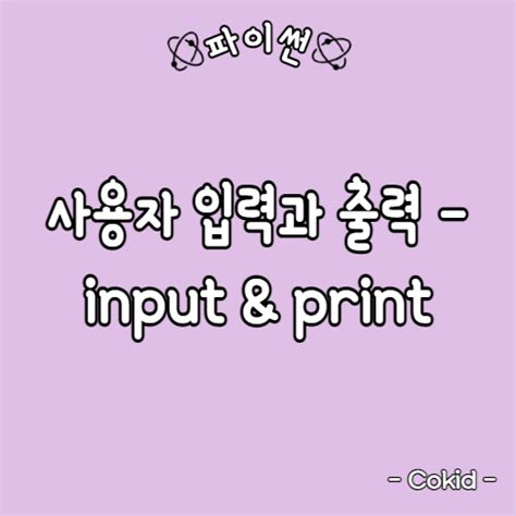 [파이썬]사용자 입력과 출력 input print