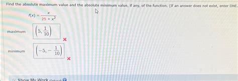 find the absolute maximum value and the absolute