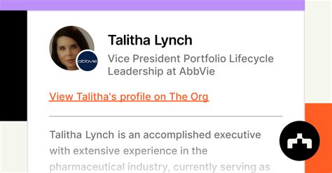 Talitha Lynch Vice President Portfolio Lifecycle Leadership At Abbvie