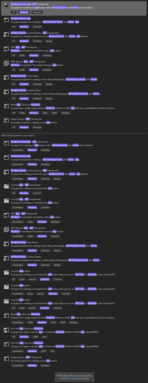 C Unable To Find Windows Forms App Net Core Template Where Is It