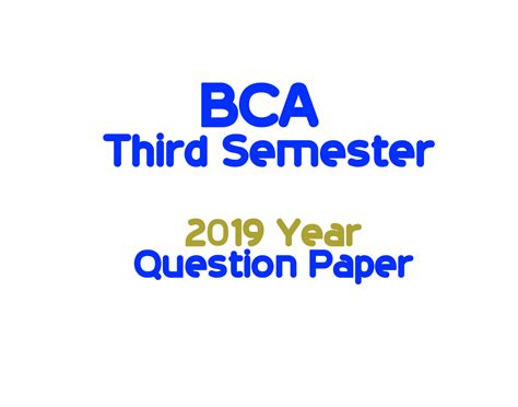 Bca Third Semester 2019 Year Model Questin Paper Of Tu Affiliated Program
