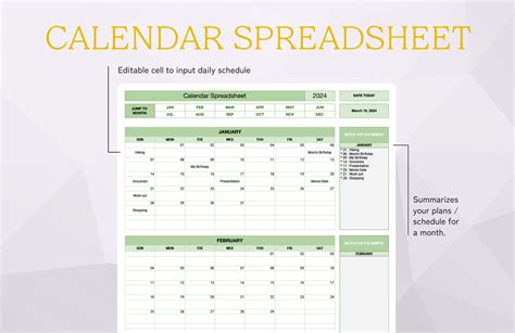 Calendar Spreadsheet Printable Stay Organized With Ease — Calendars 123