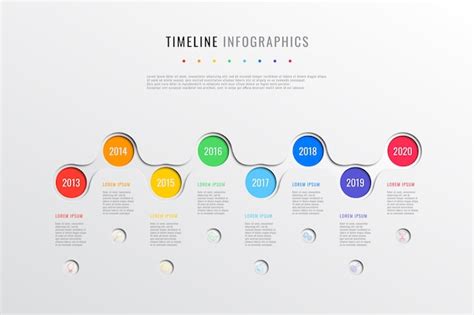 Premium Vector Horizontal Business Timeline Template With 8 Round Elements Year Indication And