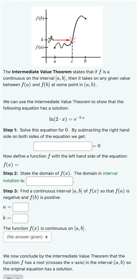 Solved The Intermediate Value Theorem States That If F ﻿is