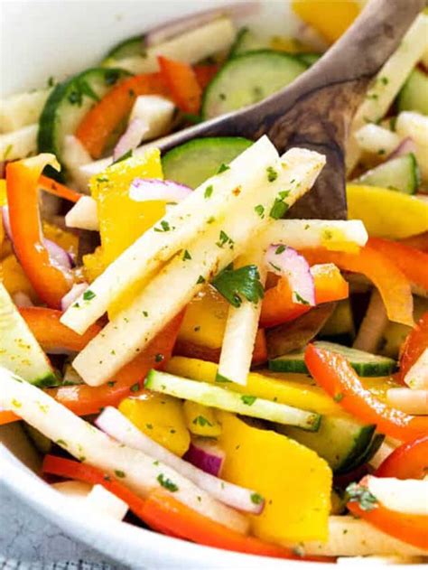Refreshing Mango Chikoo Salad With A Zesty Lime Dressing