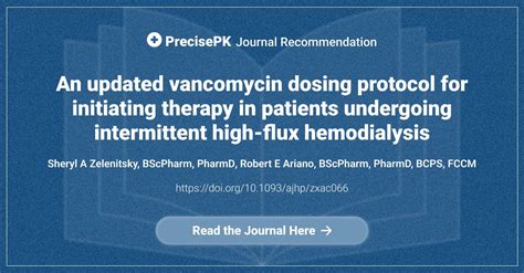 Precisepk On Linkedin Updated Vancomycin Dosing Protocol For Initiating Therapy In Patients…