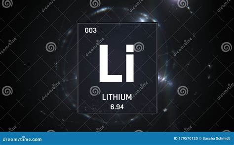Lithium 3d Background Of Symbols Of The Elements Of The Periodic Table