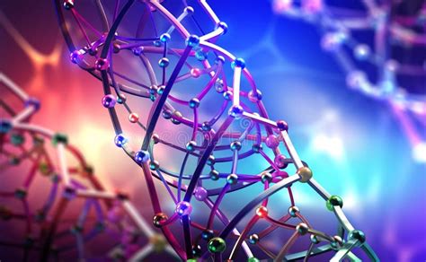 Abstract Molecular Grid Nano Structure Of Innovation Clusters Stock