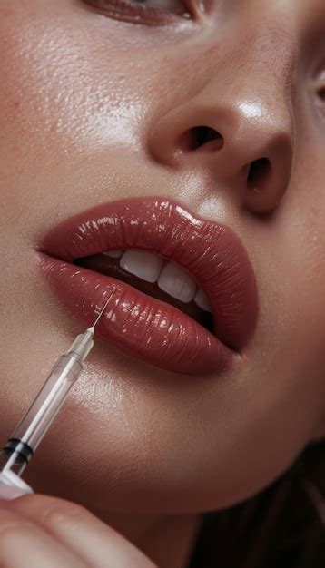 Procedure Lip Augmentation Cosmetologist Does Injection Lip Filling
